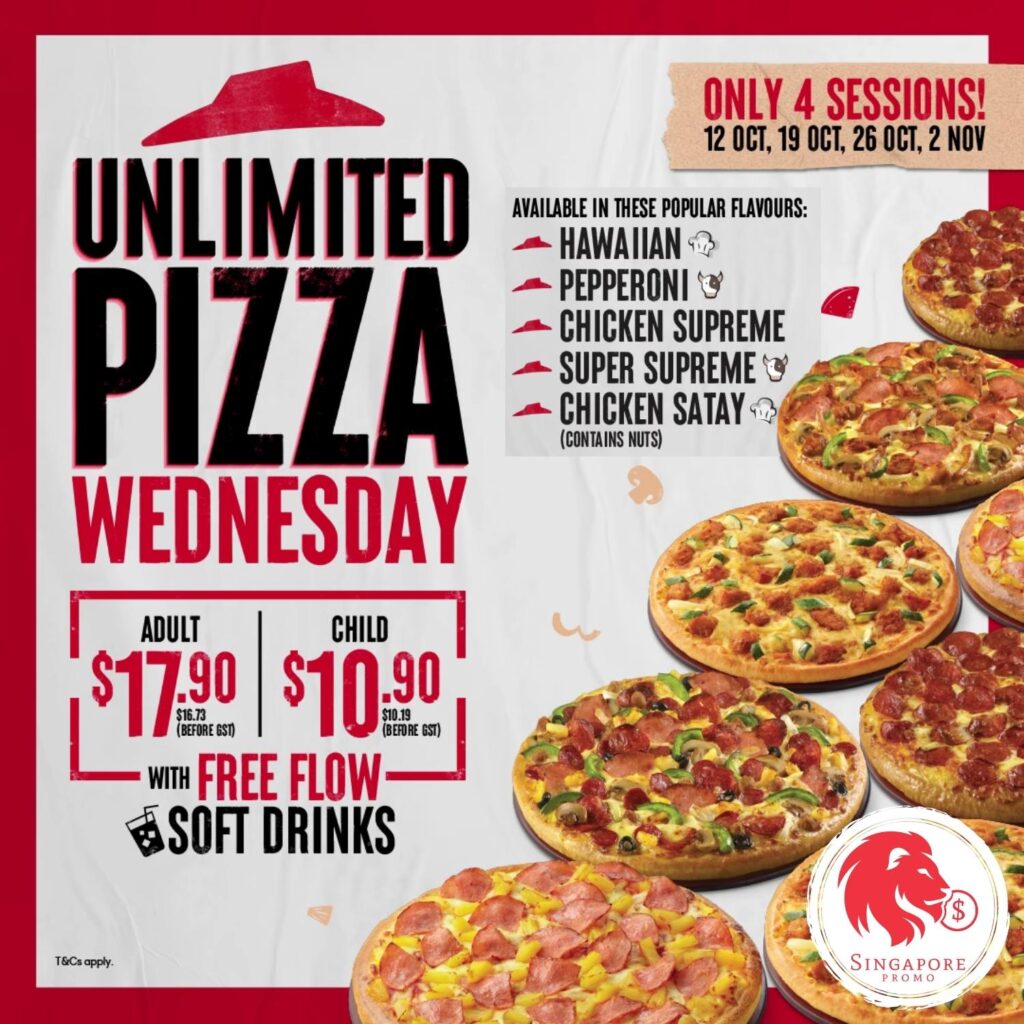 FREE FLOW Pizza + Soft Drinks - Singapore Promo