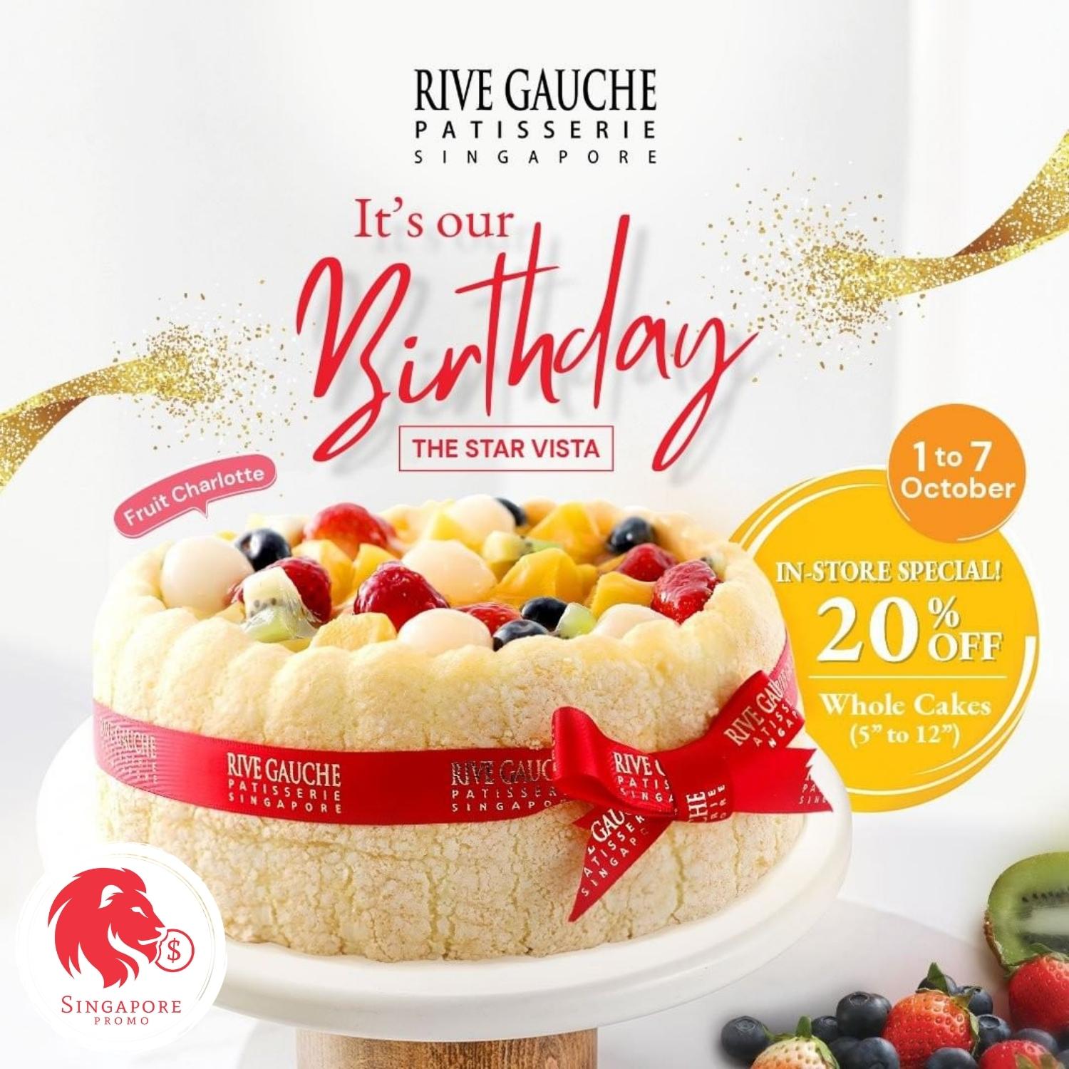 20% OFF Whole Cakes - Singapore Promo