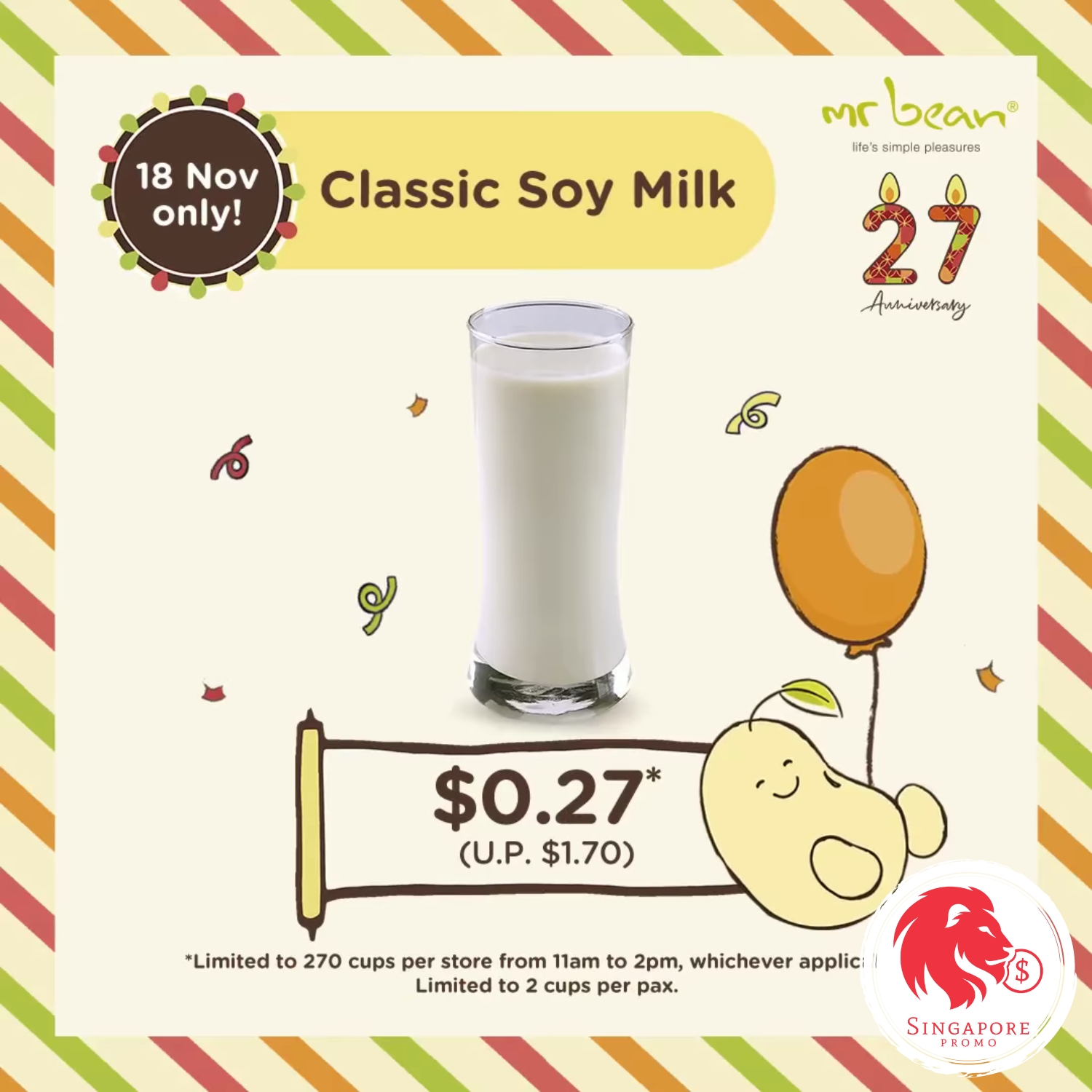 $0.27 Classic Soy Milk - Singapore Promo