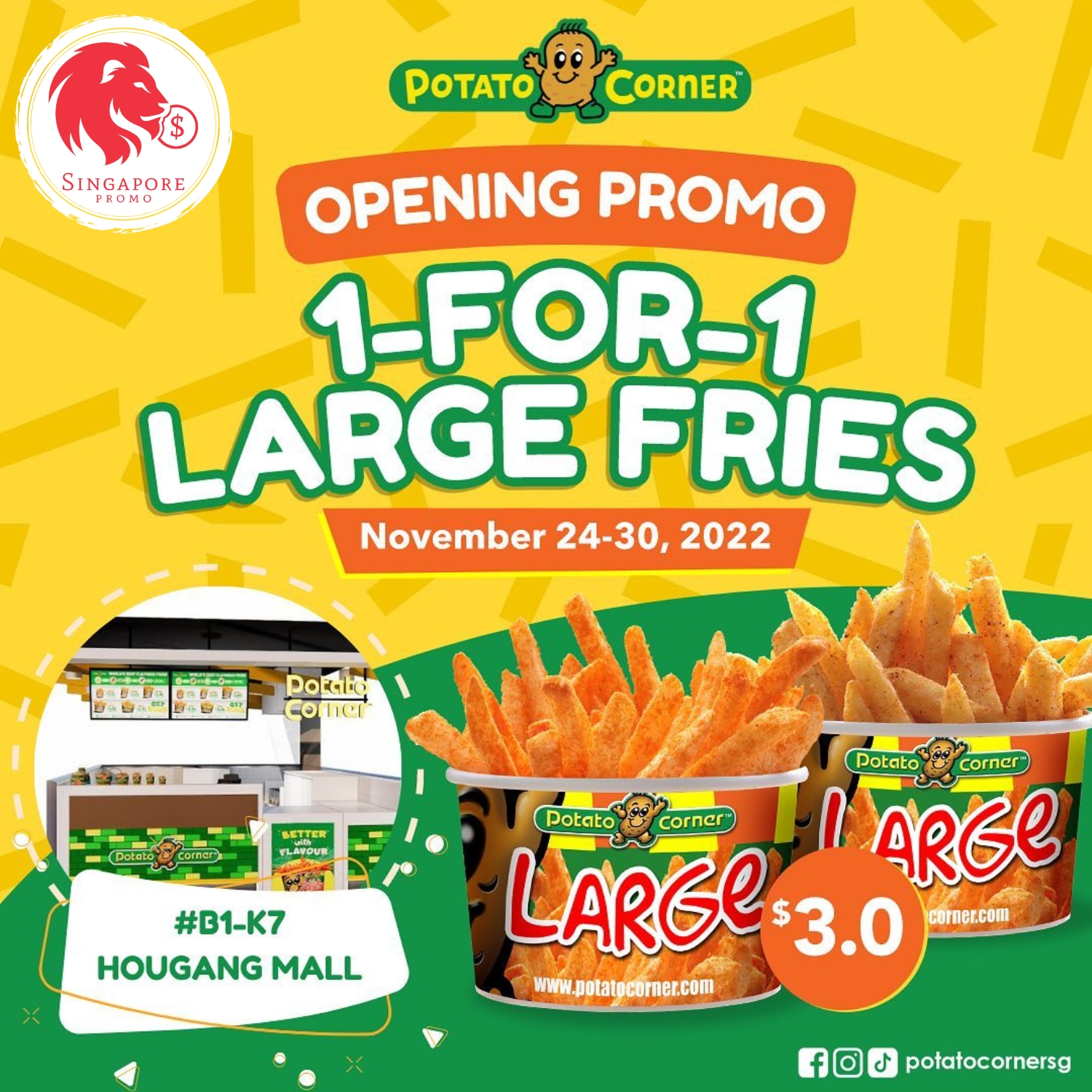 1-FOR-1 Large Fries - Singapore Promo