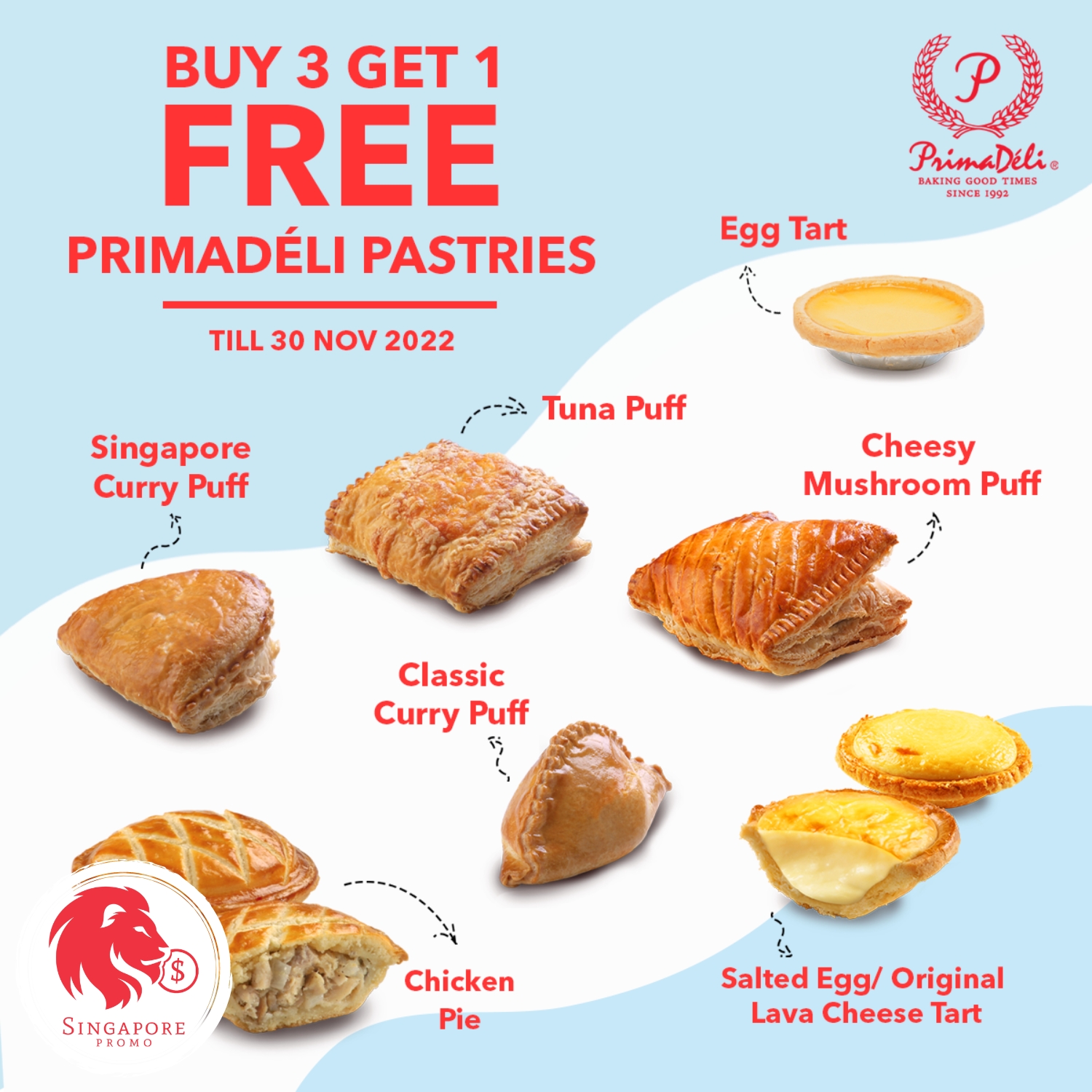 BUY 3 GET 1 FREE Pastries - Singapore Promo