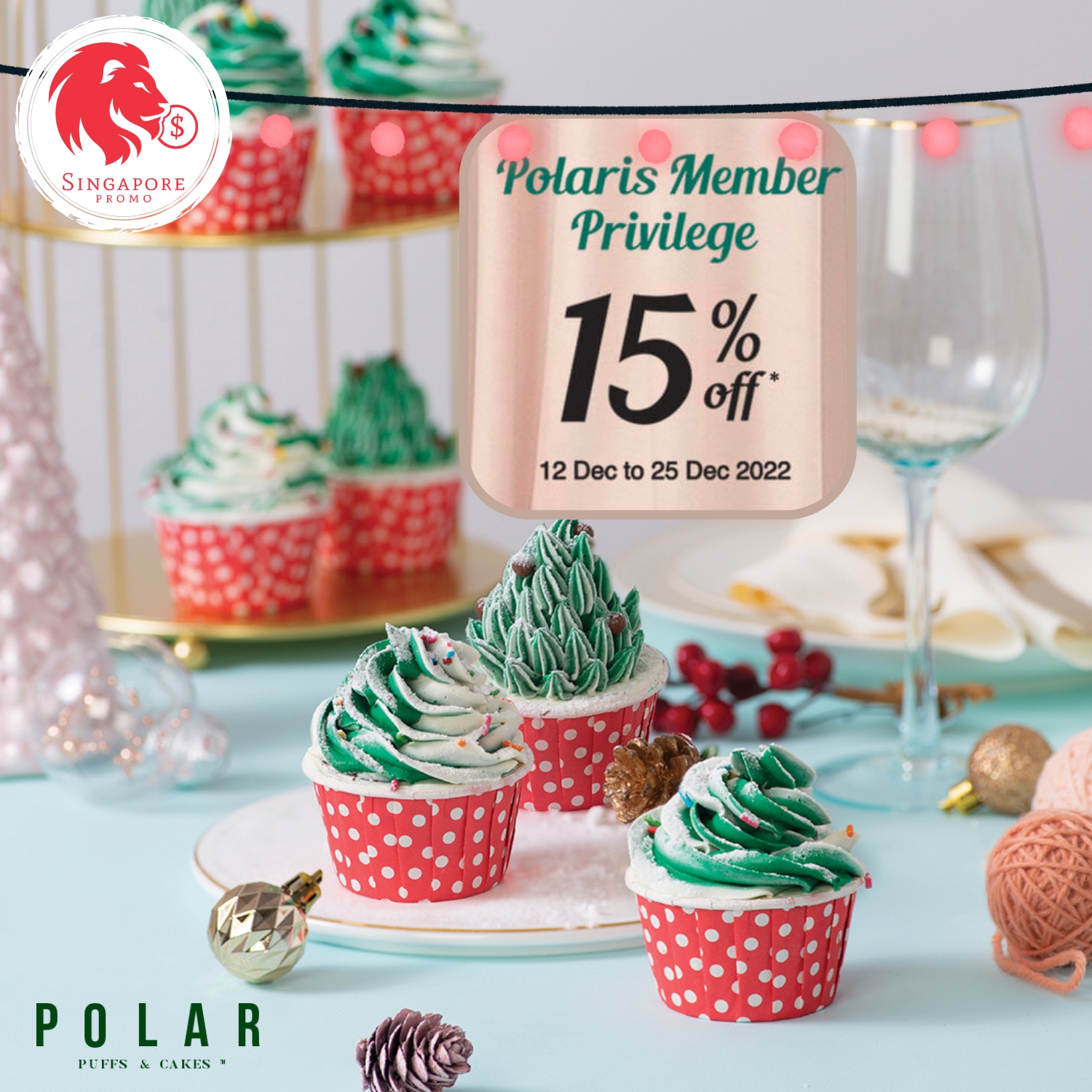 15% OFF Festive Christmas Tree Cupcakes - Singapore Promo