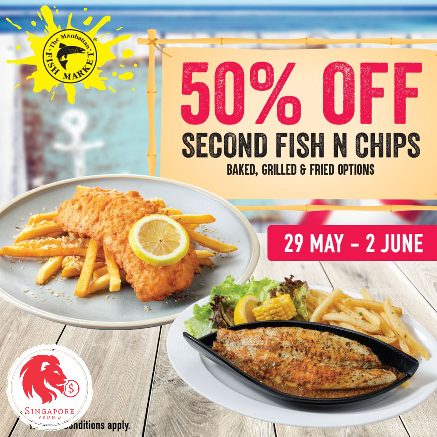 50% OFF 2nd Fish & Chips - Singapore Promo