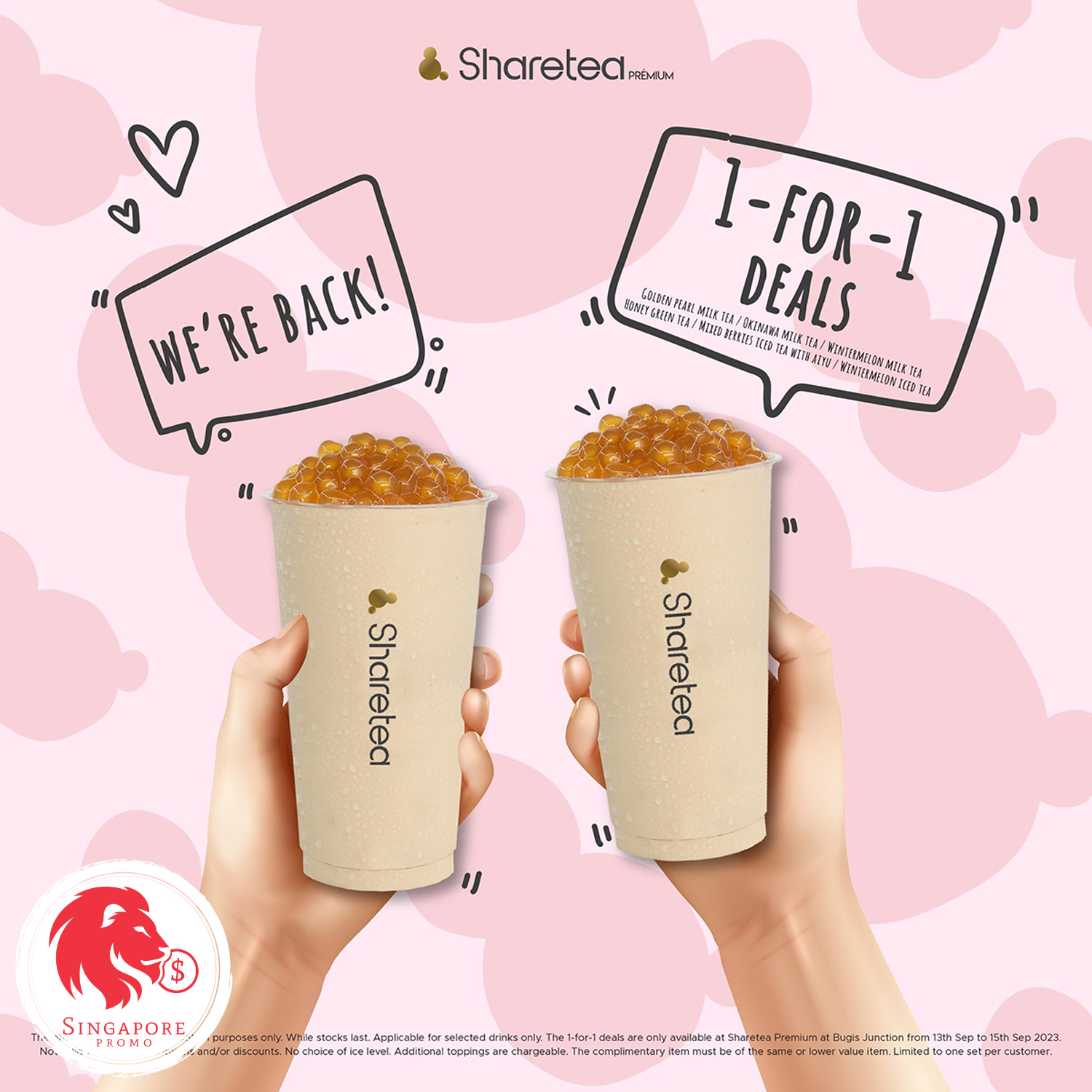 1-FOR-1 Selected Bubble Teas - Singapore Promo