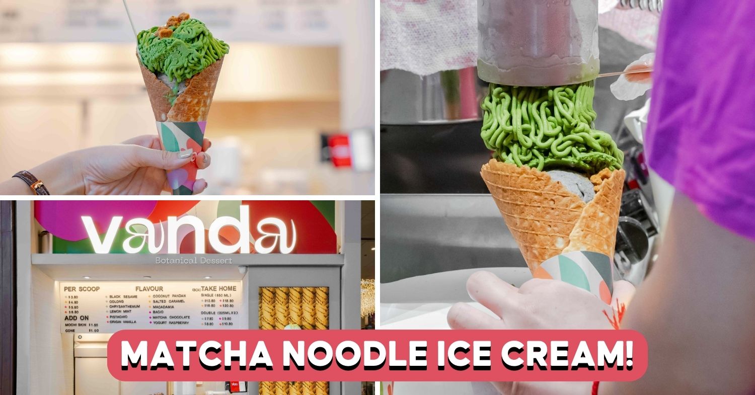 Try Japan-Viral Matcha Noodle Gelato At Vanda Botanical Desserts In Somerset - Singapore Promo