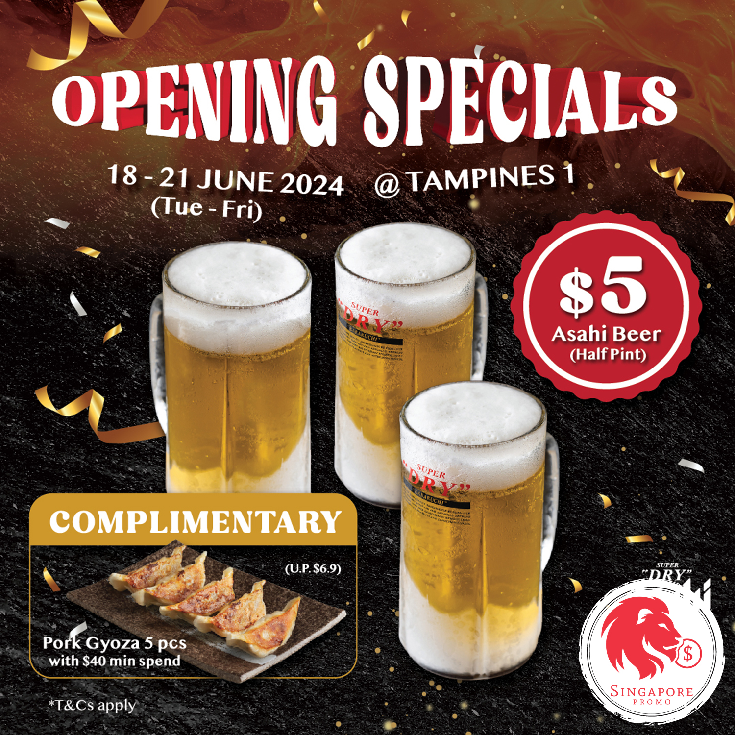 $5 Beers & FREE Gyoza - Singapore Promo