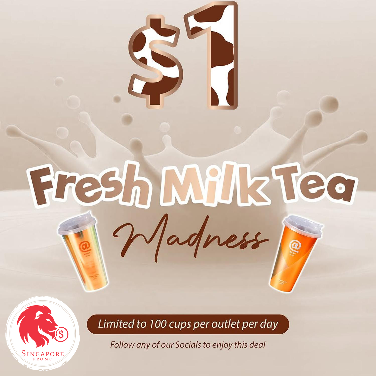 $1 Fresh Milk Tea Madness - Singapore Promo