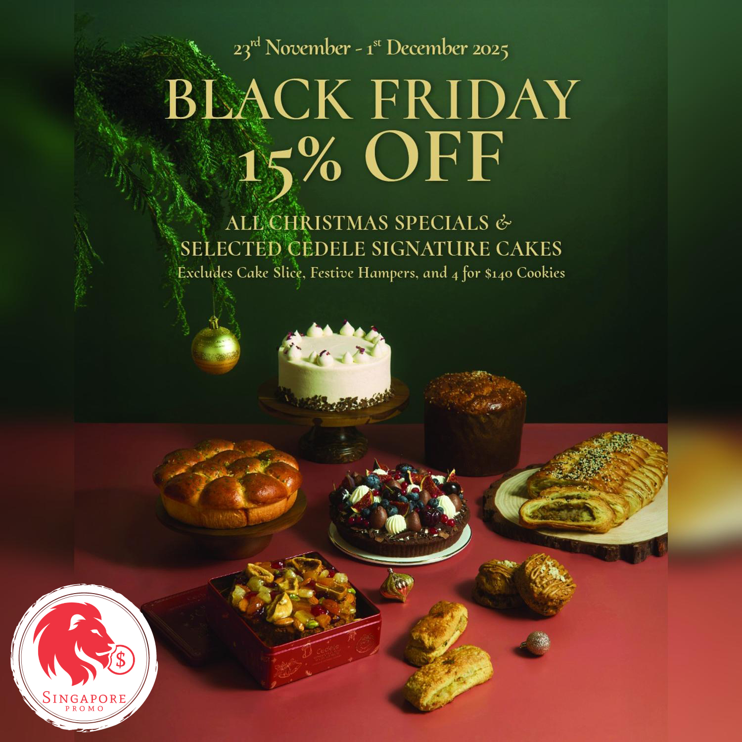 15% OFF Christmas Specials & Cakes - Singapore Promo